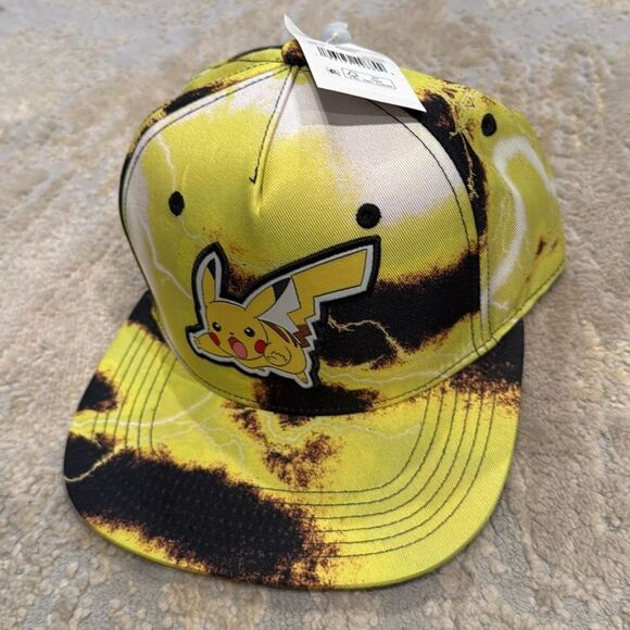 Pokemon | Accessories | Nwtpikachu Pokemon Snapback Hat Yellow ...